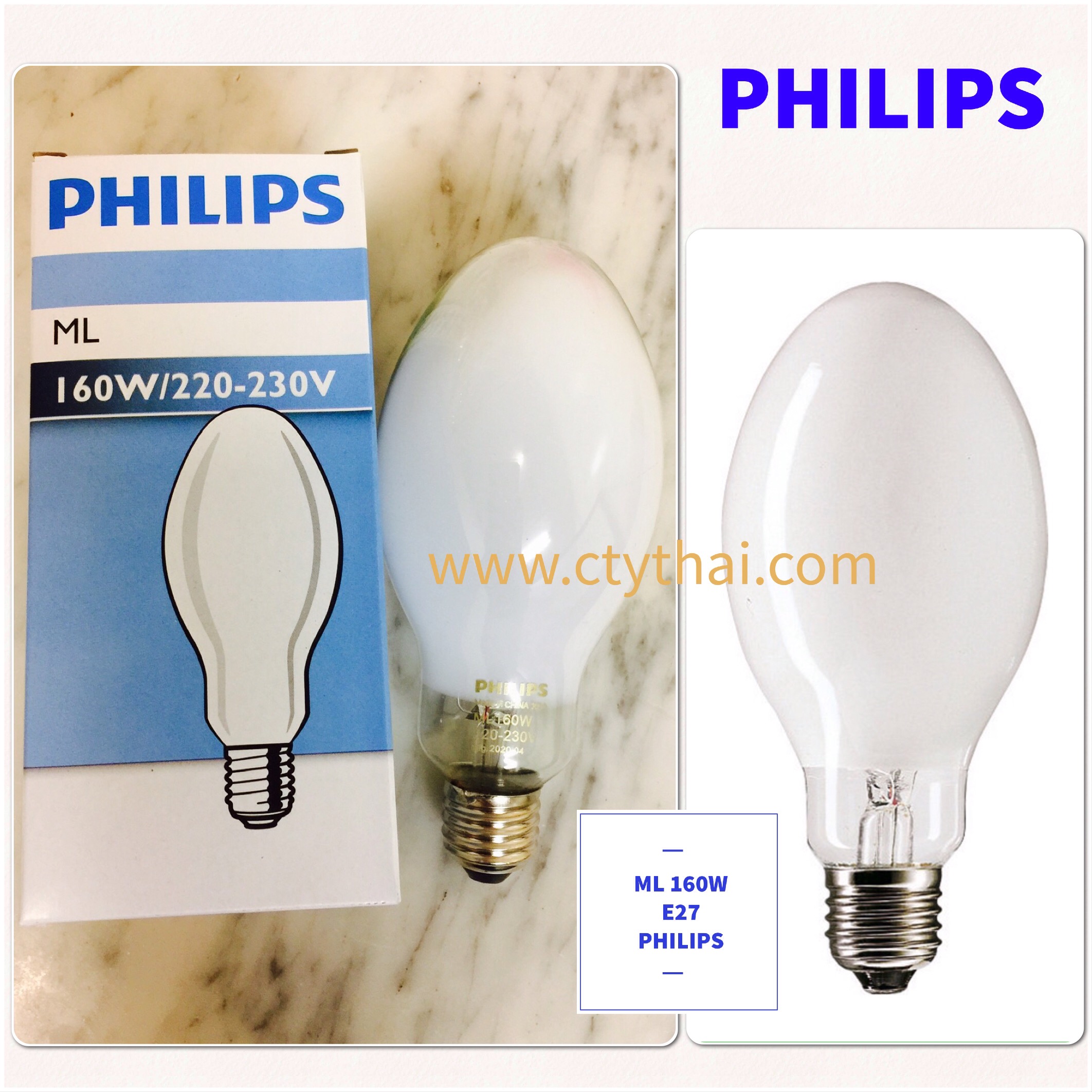 PHILIPS หลอดแสงจันทร์ ML 160W E27 220-230V - C T Y Intertrading Co.,Ltd ...